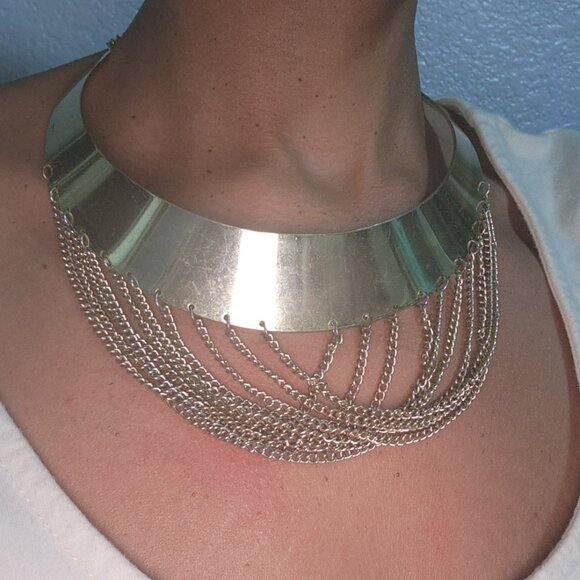 Jewelry | Gold Chain Choker Bib Necklace | Poshmark
